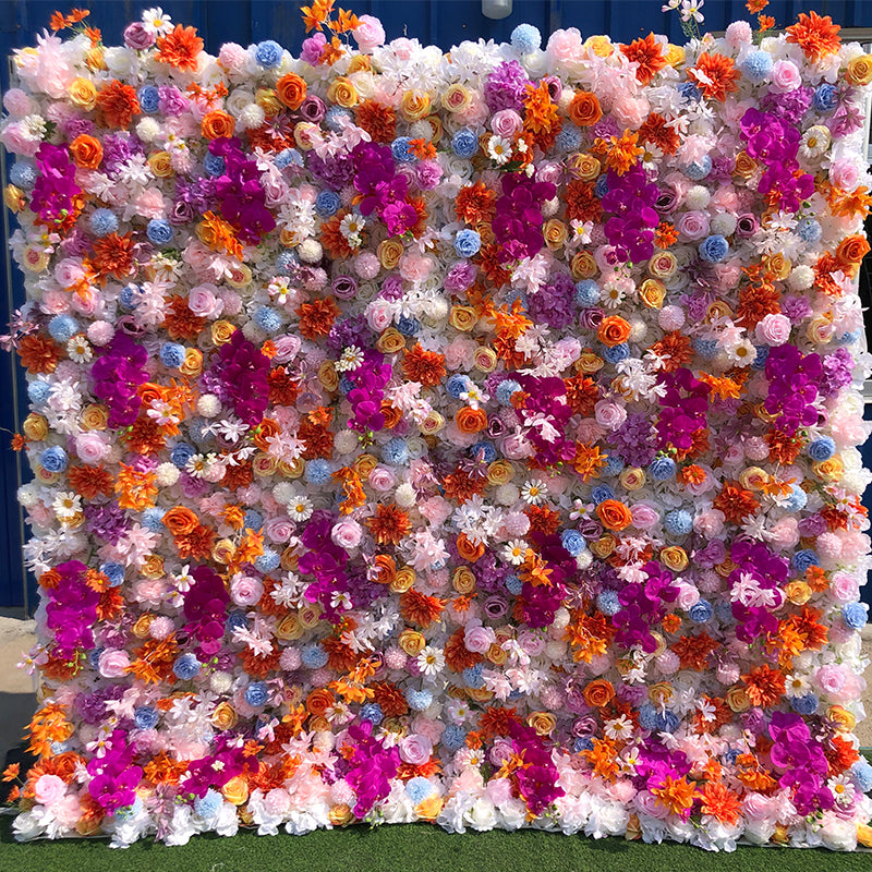 Colorful Flower Wall / Artificial Flower Wall Backdrop