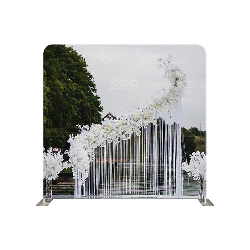 Pillow Cover Backdrop(Floral Flowers with Falling Streamers)