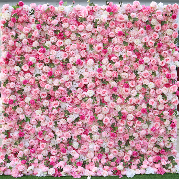 Pink&White Rose Flower Wall/Artificial Flower Wall Backdrop