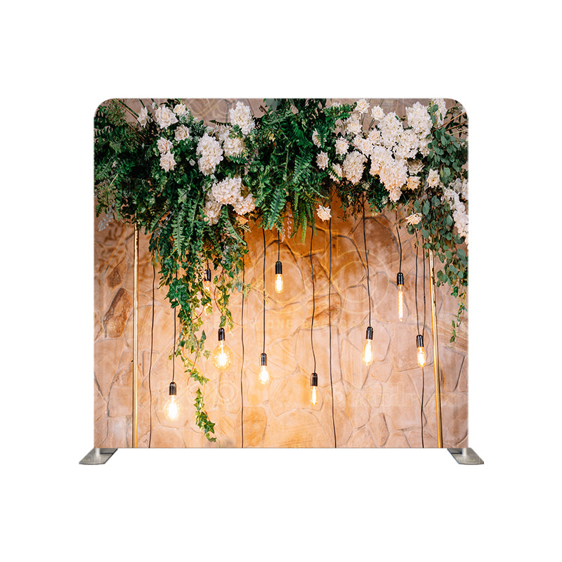 Pillow Cover Backdrop (Wedding wall with lamps and flowers)